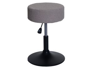 4057651884592 - Hocker MCW-C22 Sitzhocker Schminkhocker höhenverstellbar drehbar Ø 37cm Stoff Bouclé (450g m²) MVG ~ taupe