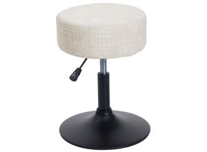 4057651825168 - Hocker MCW-C22 Sitzhocker Schminkhocker höhenverstellbar drehbar Ø 37cm Stoff Textil Chenille (465g m²) ~ creme-weiß