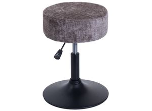 4057651825113 - Hocker MCW-C22 Sitzhocker Schminkhocker höhenverstellbar drehbar Ø 37cm Stoff Chenille (465g m²) MVG ~ braun