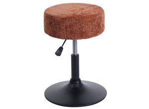 4057651825076 - Hocker MCW-C22 Sitzhocker Schminkhocker höhenverstellbar drehbar Ø 37cm Stoff Chenille (465g m²) MVG ~ terrakotta