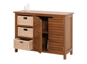 4057651703954 - Teak-Waschbeckenunterschrank MCW-M84 Waschtisch Schrank hochwertiges B-Grade-Teak (Kernholz 20-30 Jahre) 76x100x40cm