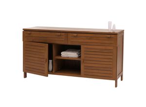 4057651841755 - Teak-Waschbeckenunterschrank MCW-M87 Waschtisch Schrank hochwertiges B-Grade-Teak (Kernholz 20-30 Jahre) 80x150x40cm
