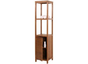 4057651703152 - Teak-Regal MCW-M84 Badschrank Badregal Badezimmer hochwertiges B-Grade-Teak (Kernholz 20-30 Jahre) 180x40cm