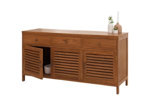 4057651851631 - Teak-Badezimmerkommode MCW-M90 Badschrank Waschtisch hochwertiges B-Grade-Teak (Kernholz 20-30 Jahre) 81x155x50cm