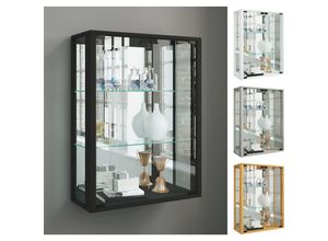 4051814412653 - Glasvitrine hängend Vitrine Glas mit ESG-Sicherheitsglas Maße ca H 80 x B 60 x T 25 cm Hängevitrine Glas Modern und platzsparend Glas Vitrinenschrank - Udina Spiegel