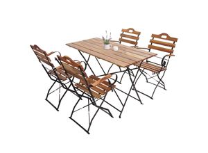 4057651616322 - Biergarten-Set MCW-J40 Bistroset Klapptisch Klappstuhl Gastronomie-Qualität Akazie MVG-zertifiziert ~ naturfarben