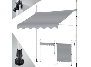 4260729118998 - KESSER® Klemmmarkise mit Handkurbel Balkon Balkonmarkise ohne Bohren UV-beständig höhenverstellbar wasserabweisend  Sonnenschutz Terrassenüberdachung  einfache Montage