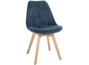4251756499891 - Esszimmerstuhl Linares Kunststoff I Stoff I Samt I Cord I Lederoptik I Lehnstuhl Mit Holzgestell