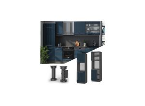 4066731407194 - Herdschrank Fame-Line Anthrazit Dunkelblau Hochglanz 60 cm 2 Türen
