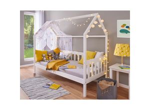 4010340411806 - Kinderbett Funky Hausbett 90 x 200 cm Kiefer Massivholz Weiss