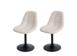 4057651807058 - 2er-Set Esszimmerstuhl MCW-A60 Küchenstuhl Stuhl Drehstuhl Stahl MVG Stoff Textil Bouclé (450g m²) ~ beige