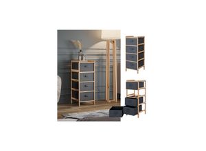 4066731446346 - Badschrank Bruno Grau 345 x 86 cm mit 4 Stoffschubladen