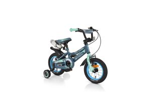 3800146202682 - Byox Kinderfahrrad 12 Zoll Prince sportliches Design Stützräder Kettenschutz grau blau