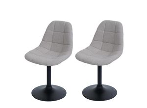 4057651807072 - 2er-Set Esszimmerstuhl MCW-A60 Küchenstuhl Stuhl Drehstuhl Stahl MVG Stoff Textil Bouclé (450g m²) ~ taupe