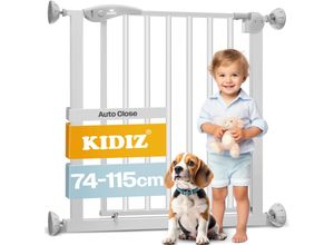 4260486780476 - Kidiz® Türschutzgitter ✓ Absperrgitter ✓ Treppengitter ✓ Kindergitter Gitter Haustier  81 - 94 cm GRAU