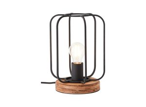 4004353395550 - Lampe Tosh Tischleuchte antik holz schwarz korund 1x A60 E27 40W Holz aus nachhaltiger Waldwirtschaft (fsc) - braun - Brilliant