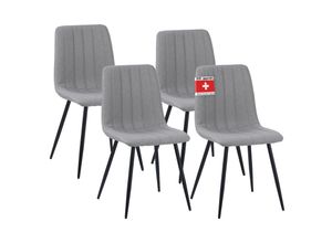 4250263738066 - Albatros Esszimmerstühle 4er Set GARDA grau - Komfortabler Polsterstuhl für Modernes und Stilvolles Design am Esstisch - Küchenstuhl oder Stuhl Esszimmer mit hoher Belastbarkeit bis 110kg