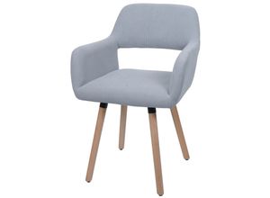 4057651919218 - Esszimmerstuhl MCW-A50 II Stuhl Küchenstuhl Polsterstuhl Holz Stoff Textil Cord (400g m²) MVG ~ hellgrau
