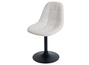 4057651806815 - Esszimmerstuhl MCW-A60 Küchenstuhl Stuhl Drehstuhl Stahl MVG Stoff Textil Bouclé (450g m²) ~ creme