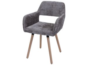 4057651875545 - Esszimmerstuhl MCW-A50 II Stuhl Küchenstuhl Polsterstuhl Holz Stoff Textil Chenille (465g m²) MVG ~ braun