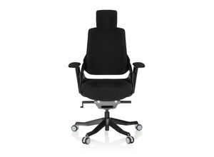 4251084667955 - Profi Bürostuhl SPEKTRE BLACK Stoff mit Armlehnen (höhenverstellbar) hjh OFFICE