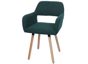 4057651919256 - Esszimmerstuhl MCW-A50 II Stuhl Küchenstuhl Polsterstuhl Holz Stoff Textil Cord (400g m²) MVG ~ grün