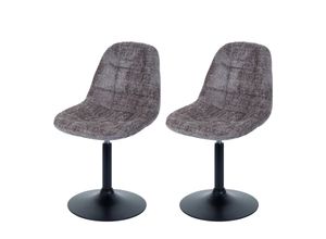 4057651918785 - 2er-Set Esszimmerstuhl MCW-A60 Küchenstuhl Stuhl Drehstuhl Stahl MVG Stoff Textil Chenille (465g m²) ~ braun