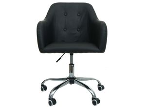 4057651727486 - Bürostuhl MCW-L92 Drehstuhl Schreibtischstuhl Computerstuhl Bürosessel Stuhl mit Armlehne ~ Kunstleder schwarz