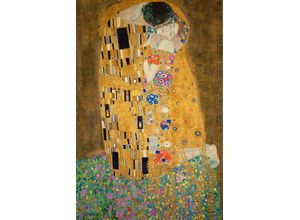 8714597574401 - Holzbild REINDERS Deco Panel 60x90 Gustav Klimt - the kiss Bilder Gr B H T 60 cm x 90 cm x 2 cm Hochformat goldfarben (gold) Holzbilder Bilder