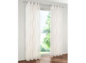 6920192996599 - Gardine MY HOME Dimona Gr 5 beige (creme schoko) B140cm H265cm Voile Polyester Gardinen 2-er Set transparent Voile Polyester Wellen