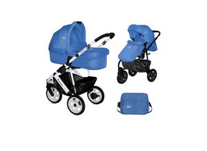 3800151908159 - Kinderwagen 2 in 1 Monza Luftreifen Wickeltasche Babywanne Sportsitz blau