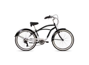 4250585409361 - Chrisson Sando Beachcruiser 26 Zoll Damen Herren 155 - 170 cm Fahrrad 3 Gang schwarz weiß 41 cm