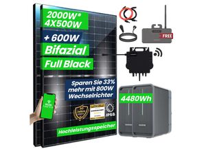 4255813308843 - Epp 2000W 800W Balkonkraftwerk mit Speicher Komplettset 448 kWh Marstek B2500-D Speicher mit NEO 800W WIFI Wechselrichter Smart Mini Anlage