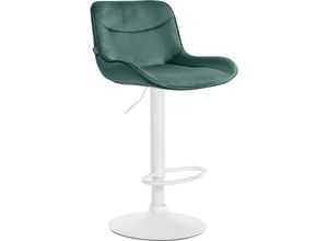 4255716309930 - Barhocker Vonore Samt I Höhenverstellbar Und 360 Grad Drehbar I Mit Fußstütze Und Metallgestell I Trompetenfuß Und Bodenschoner