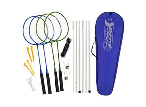 4009197000790 - Federball Set Erwachsene und Kinder I Badminton Set bestehend aus Netz 4 Schlägern 2 Badmintonbällen und Tasche I Federball Set Kinder I Badminton Netz und Schläger für den Garten