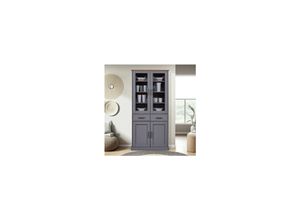 4010340221108 - FSC Vitrinenschrank Forenzo Kiefer Massivholz - grau oak Colori