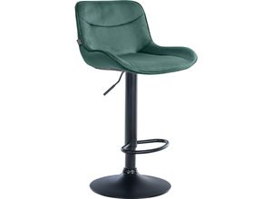 4255716309855 - Barhocker Vonore Samt I Höhenverstellbar Und 360 Grad Drehbar I Mit Fußstütze Und Metallgestell I Trompetenfuß Und Bodenschoner
