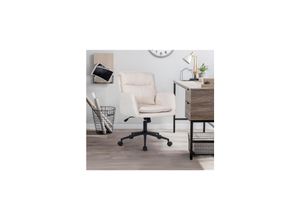 4058166301857 - Bürostuhl aus Webstoff cora - Beige Farbe Beige Bürostuhl Stoff Home Office - Home Deluxe