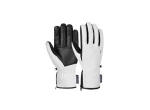4060485447185 - Skihandschuhe REUSCH TIFFANY R-TEX XT Damen Gr 65 schwarz-weiß (weiß schwarz) 88% Polyamid 8% Ziegenleder 4% Elasthan mehrfarbig Feminin Handschuhe mit innovativer Insert-Membran