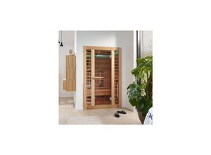 4058166099235 - Infrarotkabine redsun m Deluxe Plus – 120 x 105 x 190 cm - für 2 Personen 4 Duo Strahler Holz Hemlocktanne i Infrarotsauna Sauna Wärmekabine