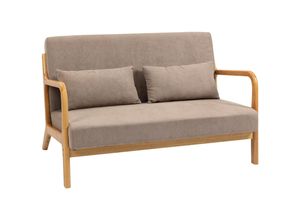 4255633511904 - 2-Sitzer Sofa mit Rückenkissen grau 122L x 71B x 76H cm