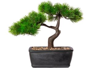 4064118144014 - Kunstbonsai CREATIV GREEN Bonsai Lärche Kunstpflanzen Gr B H 25 cm x 23 cm 1 St grün Kunst-Bonsai im dekorativen Topf