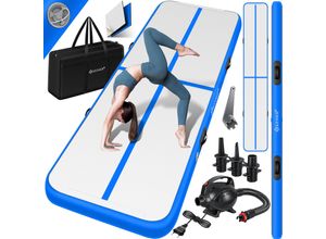 4260692710717 - KESSER® Turnmatte Aufblasbar Airtrack Fitness-Matte Gymnastikmatte 3 4 5 6m inkl Tragetasche & elektr Luftpumpe Yogamatte Tumbling Matten  Trainingsmatte Sportmatte Yoga Turn- & Fitness