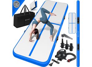 4260692710625 - KESSER® Turnmatte Aufblasbar Airtrack Fitness-Matte Gymnastikmatte 3 4 5 6m inkl Tragetasche & elektr Luftpumpe Yogamatte Tumbling Matten  Trainingsmatte Sportmatte Yoga Turn- & Fitness