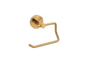 4250657525296 - Brillantbad BABLO Papierrollenhalter ohne Deckel Messing Gold matt 90x140x95 mm für Bad & WC >> zum Bohren oder Kleben*