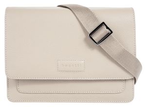 4250060362853 - Umhängetasche BUGATTI ELSA Damen Gr B H T 25cm x 18cm x 7cm onesize weiß Leder leicht glänzend unifarben Taschen echt Leder