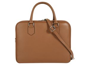 4260543062385 - Aktentasche CLUTY Damen Gr B H T 35cm x 28cm x 13cm onesize braun (cognac) Leder leicht glänzend unifarben Taschen echt Leder Made in Italy