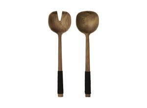 4024433015338 - Salatbesteck Wood aus Akazie mit schwarzen Nylongriff 4024433015338 - Salatbesteck Wood aus Akazie mit schwarzen Nylongriff