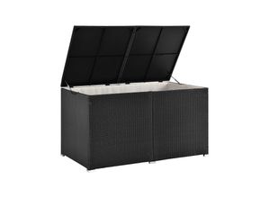 4260565524533 - Polyrattan Auflagenbox Ikaria 950 L mit Deckel & Innenplane – Garten Kissenbox Gartenbox