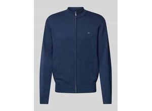 4062392153388 - FYNCH-HATTON® Strickjacke Stehkragen uni für Herren blau 3XL